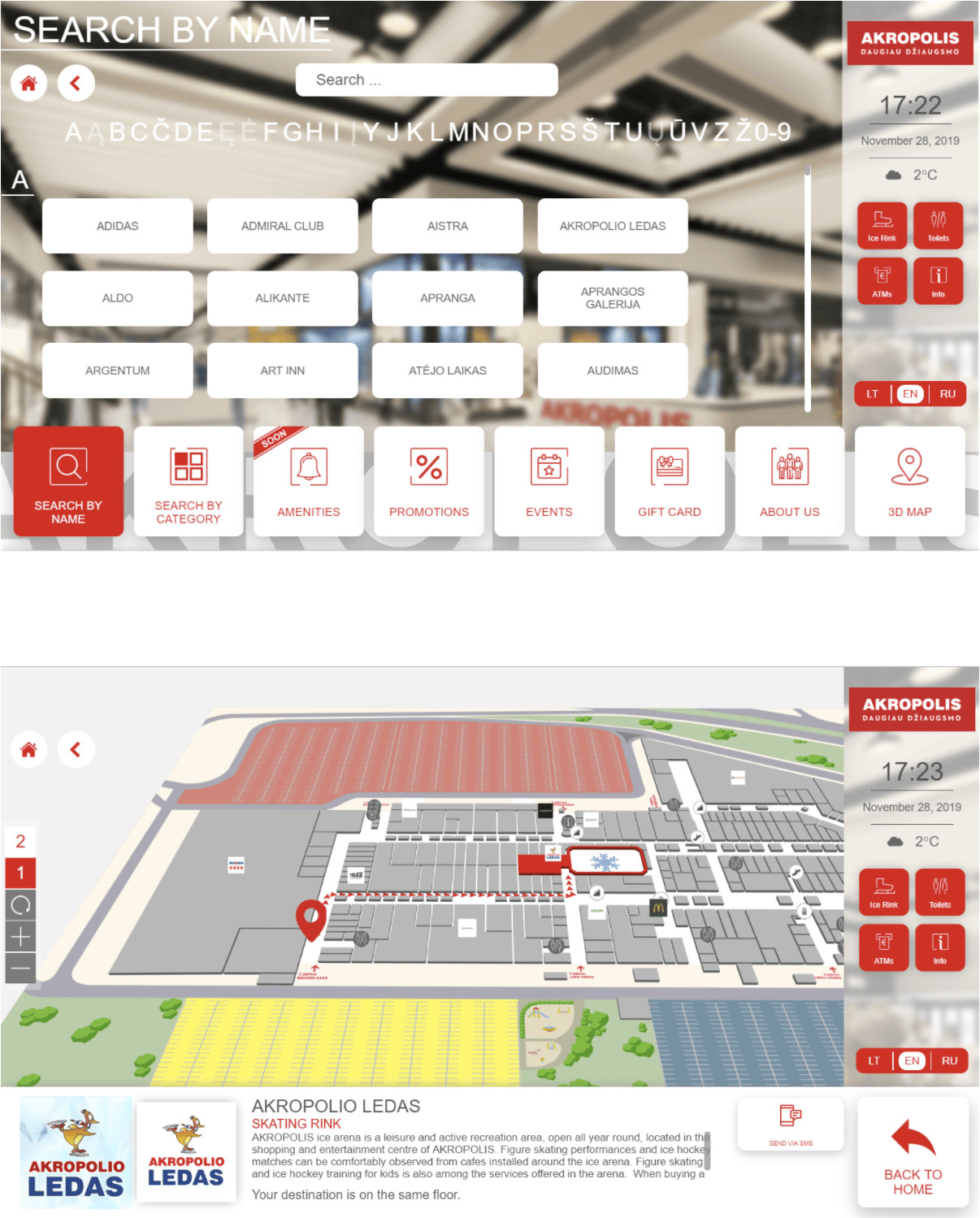 First project for ViaDirect in Lithuanie for the Akropolis shopping center